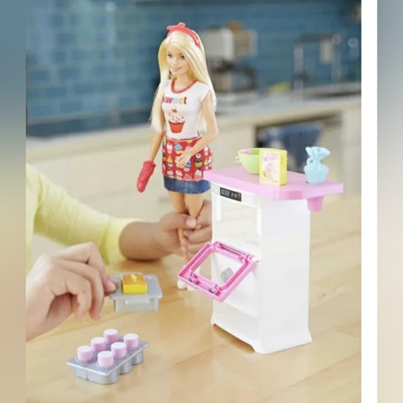 Barbie | Toys | Bakery Chef Barbie Pink And White Magic Oven With Pop ...
